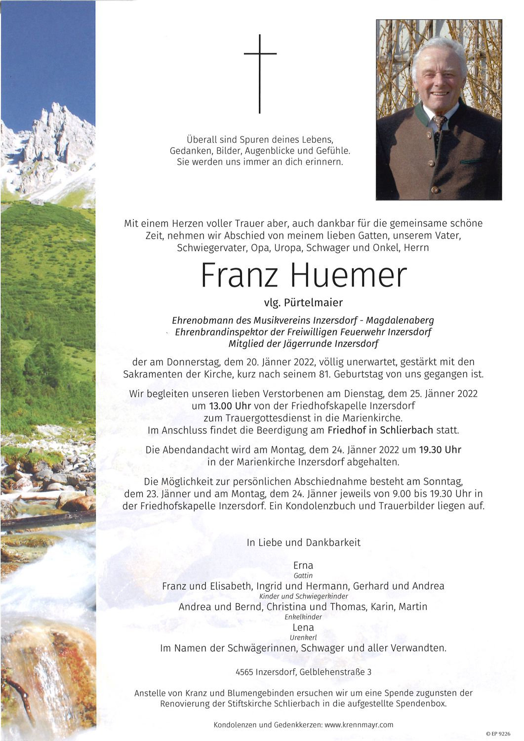 Todesfall Franz Huemer